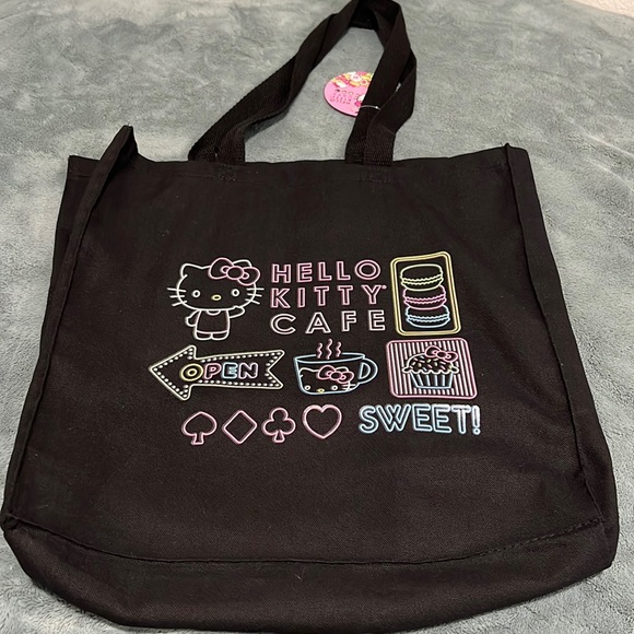 Hello Kitty | Bags | Hello Kitty Cafe Tote Bag Black | Poshmark